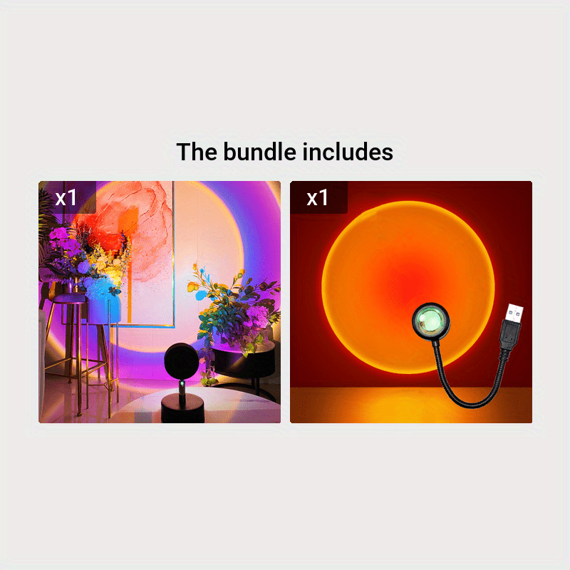 Sunset Lamp Projector - Vibrant 7-Color USB Projection Light - Ambient ...