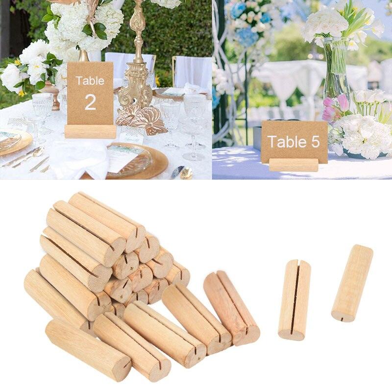 Rustic Wedding Wooden Place Card Holders Photo Postcard Clip Stand Eng ...