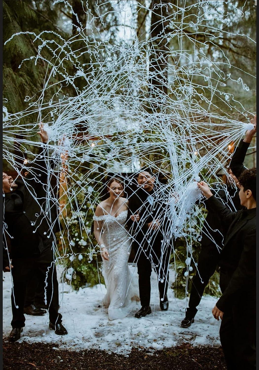 No Mess Streamers Poppers, White Hand Throw No Mess Paper Crackers for ...