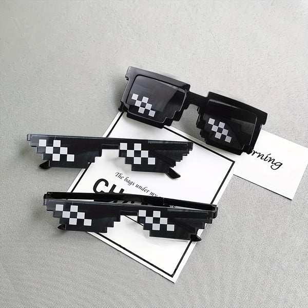 10pcs Unique Pixelated Mosaic Glasses / Double-Lens Design, High-Defin ...