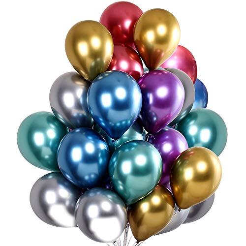 Multicolor Metallic Balloons, 50Pcs Chrome Metal Balloon Assorted Colo ...