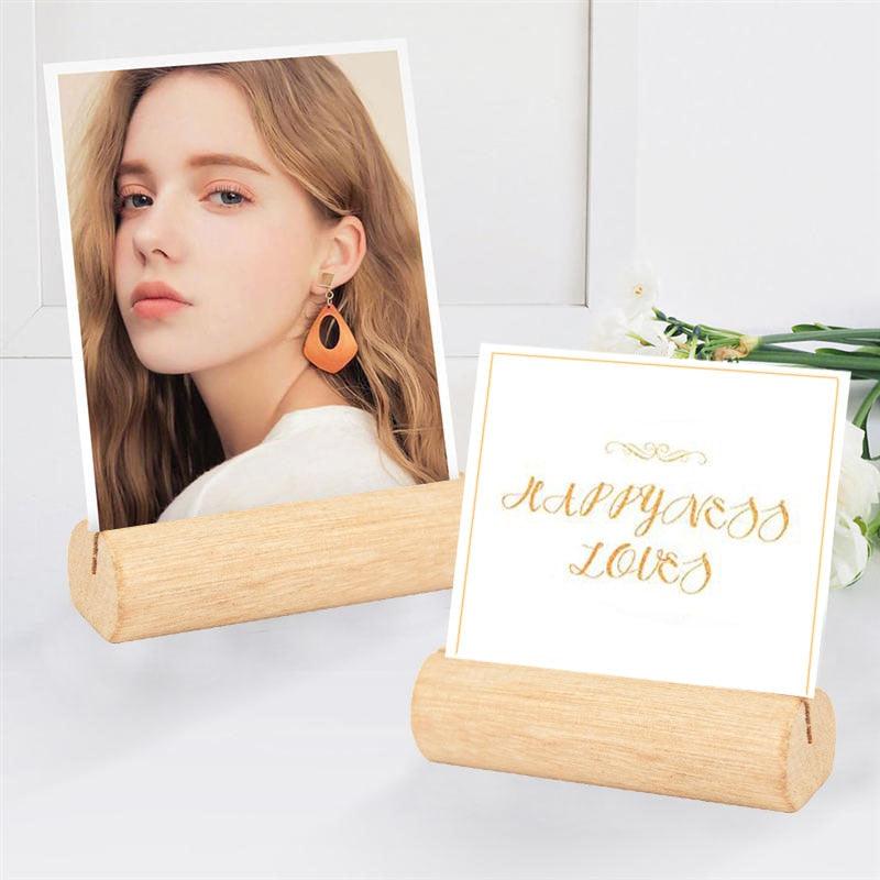 Rustic Wedding Wooden Place Card Holders Photo Postcard Clip Stand Eng ...
