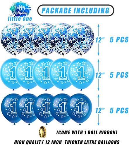 1st Boy Happy Birthday Confetti Balloons,First Birthday Decorations 12 ...