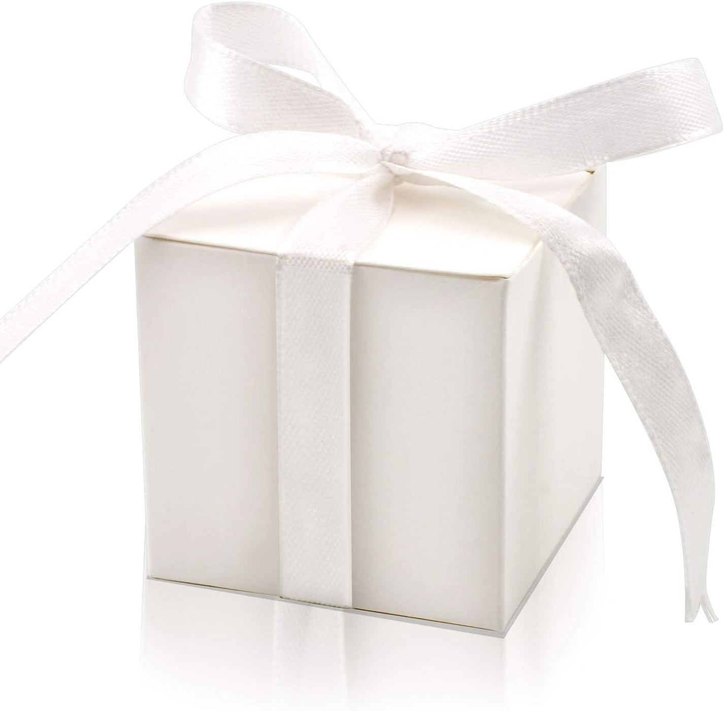 100 Pack Favor Boxes 2x2x2 inch Candy Boxes Silver Gift Boxes with Rib ...