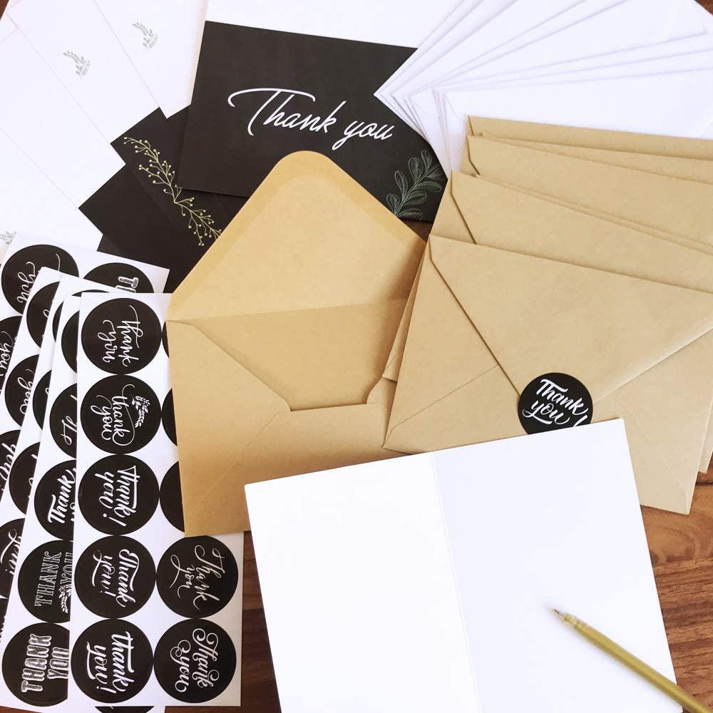 150 Sets Thank You Cards with Envelopes Stickers Bulk Thank You Notes ...