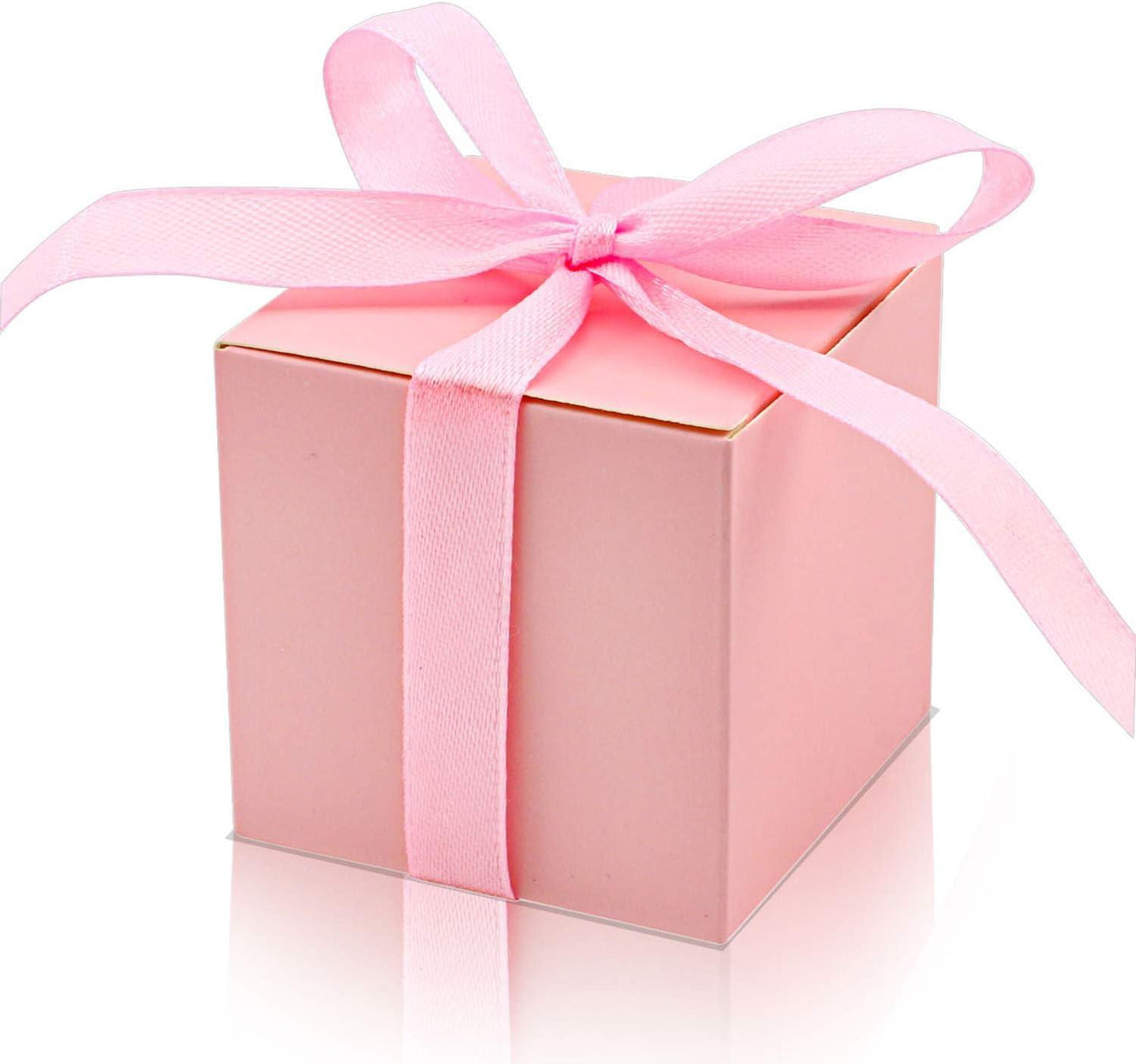 100 Pack Favor Boxes 2x2x2 inch Candy Boxes Silver Gift Boxes with Rib ...