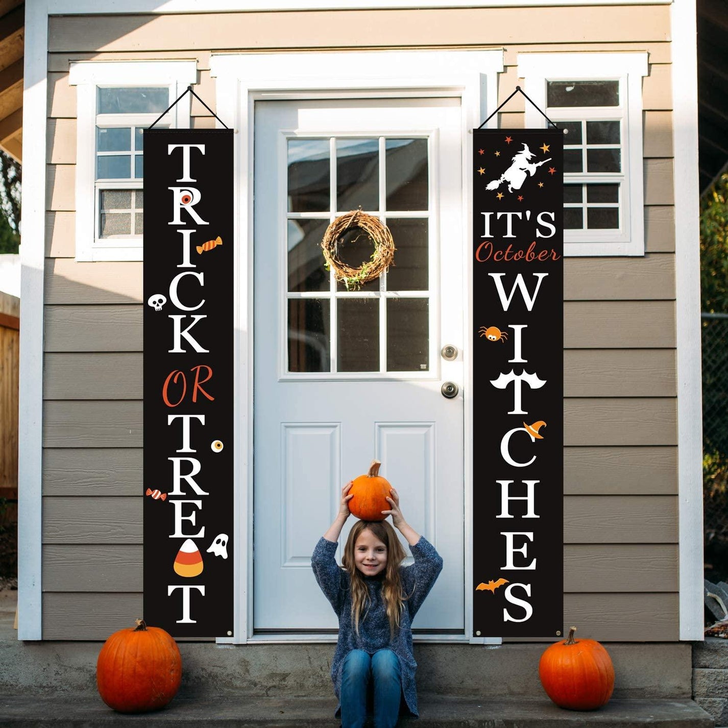 Halloween Decorations Outdoor | Trick or Treat & It's October Witches ...
