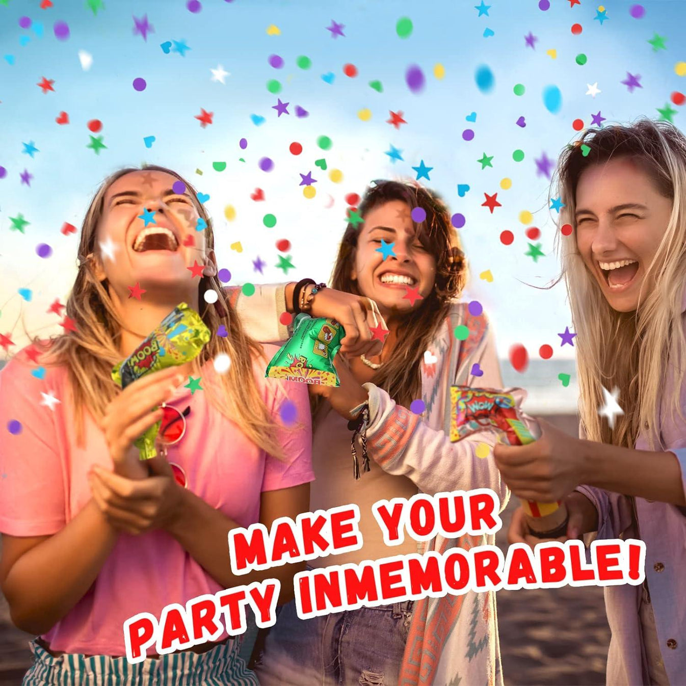 50pcs Confetti Fireworks Gun Confetti Shooter for Graduation Birthday ...