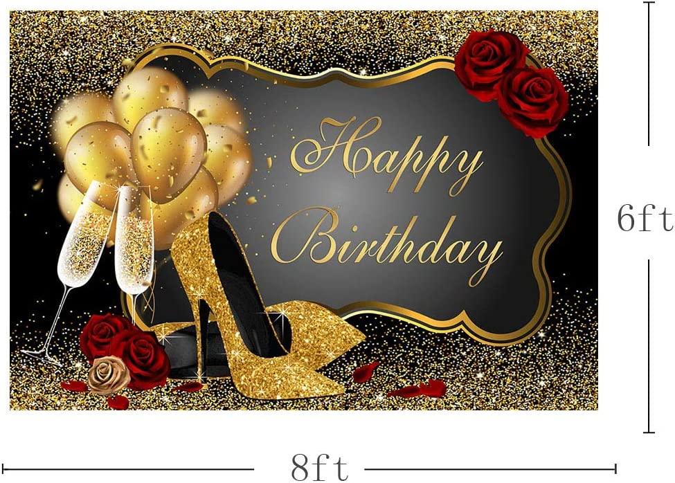8x6ft Gold and Black Photo Background Props Shiny Sequin Gold High Hee ...
