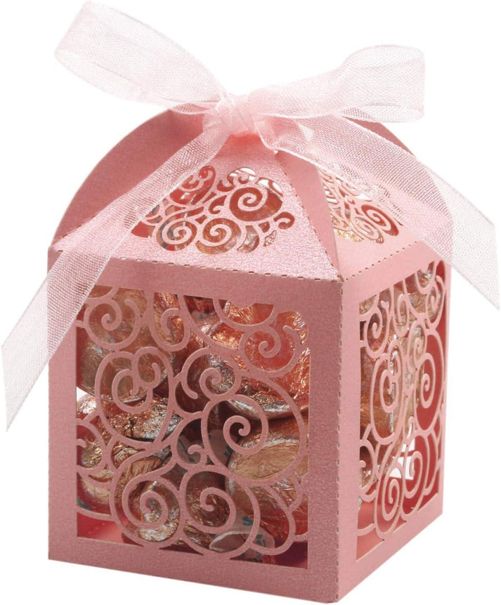 100 Pack Wedding Favor Boxes Laser Cut Boxes Party Favor Box Small Gif ...