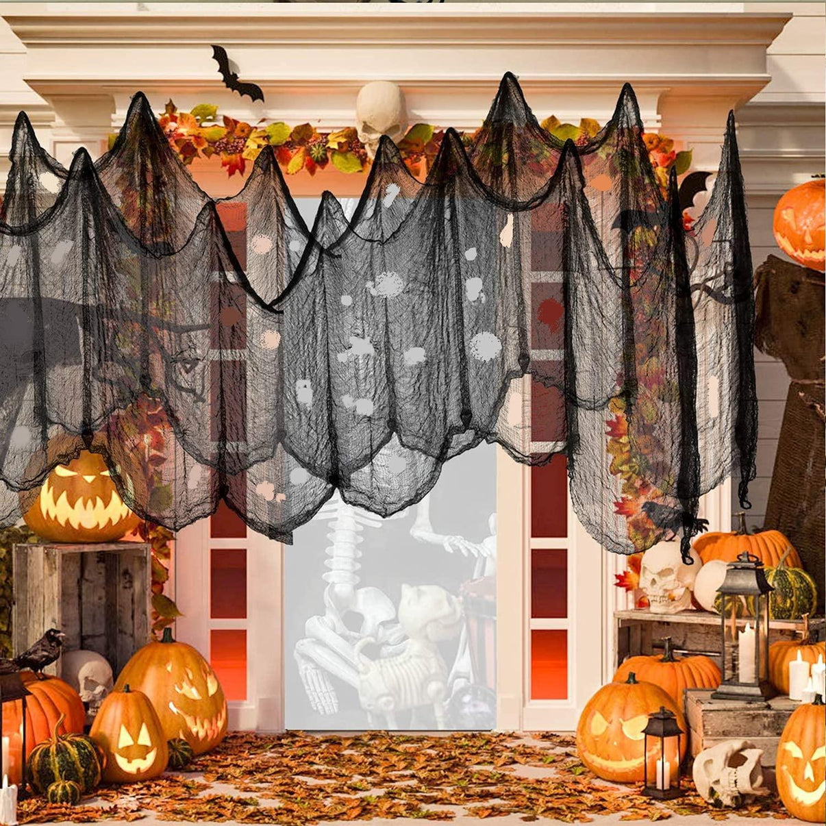 Halloween Creepy Cloth 80 x 200 in, Scary Gauze Doorways Spooky Giant ...