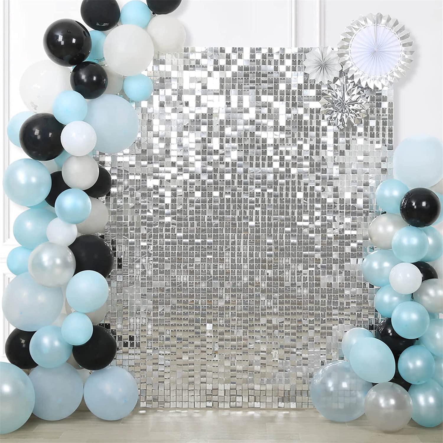 silver sequins backdrop