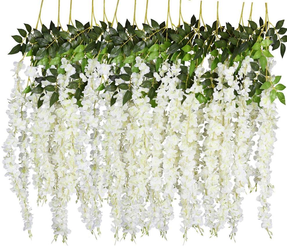 Artificial Fake Wisteria Vine Ratta Hanging Garland Silk Flowers Strin ...