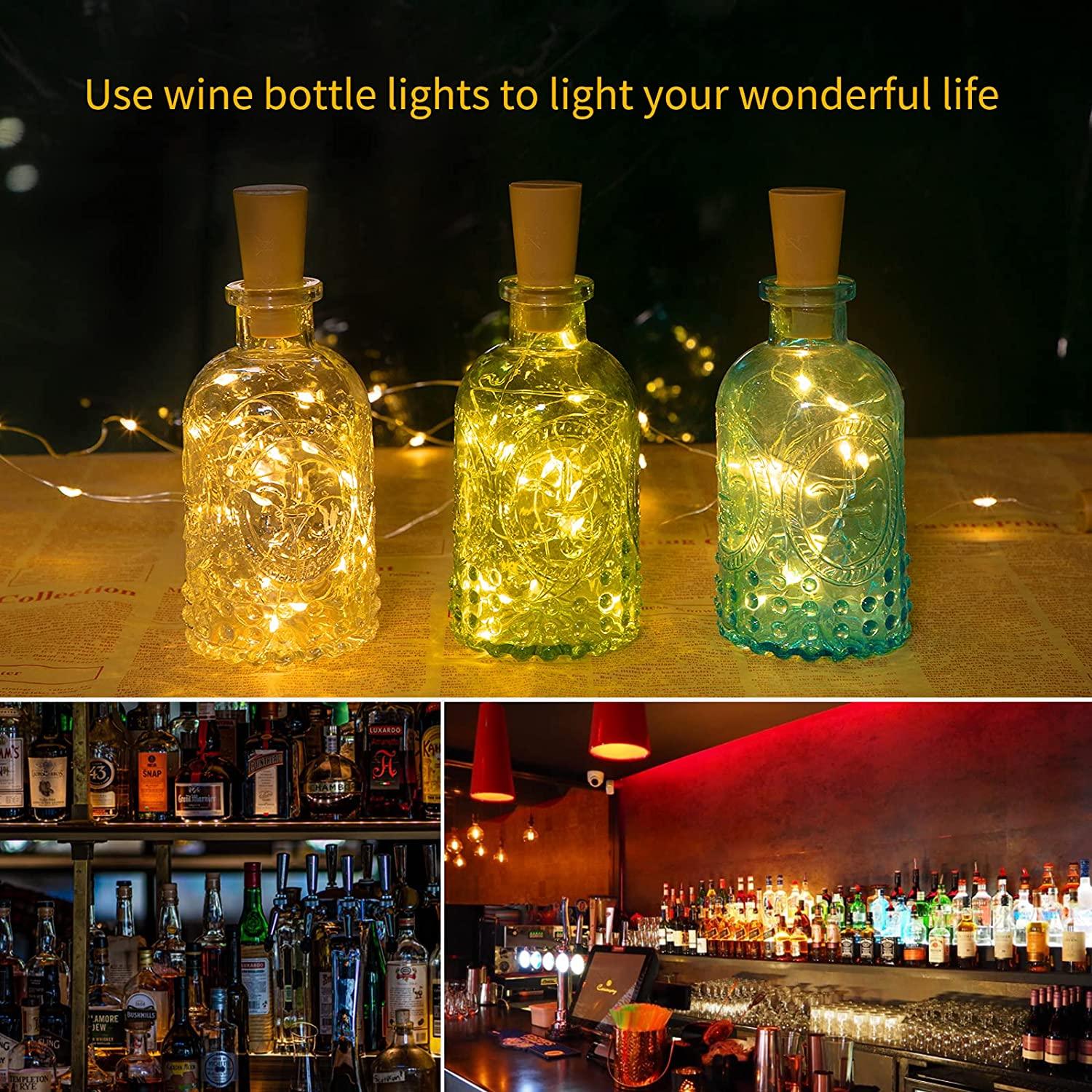 Wine Bottle Lights with Cork, Twinkle Lights 12 Pack 20 LED Waterproof ...