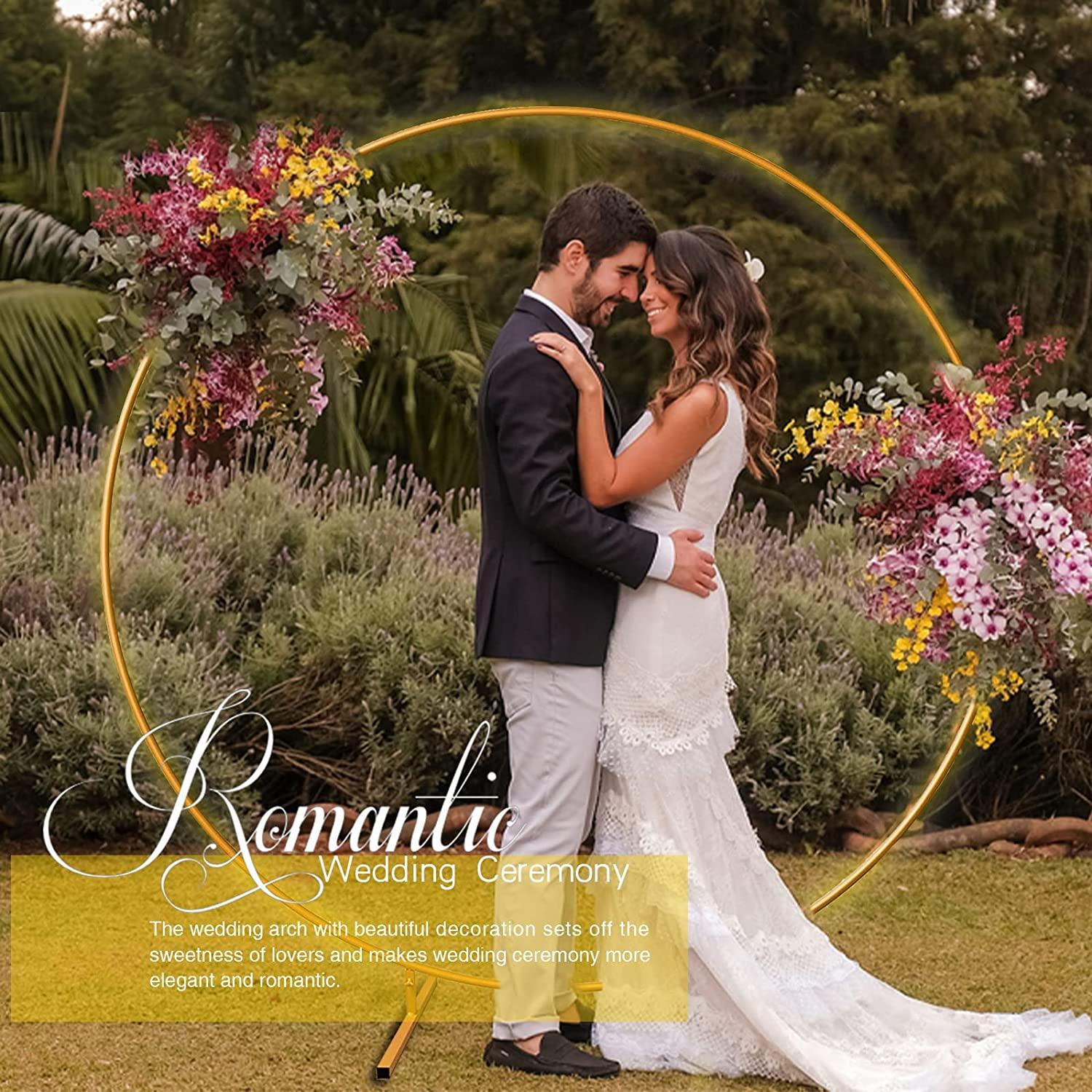 Wedding Arches for Ceremony Wedding Arch Circle Backdrop Stand Round B – Lasercutwraps Shop