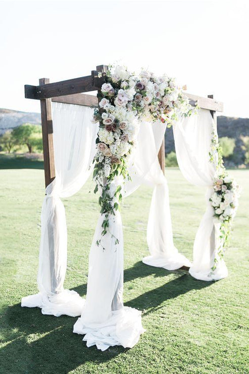 White Wedding Arch Drape Fabric 6 Yards for Wedding Ceremony Reception ...