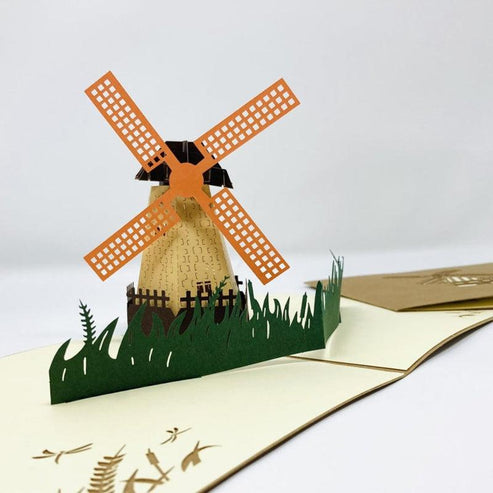 Dutch Windmill In Field 3D Handmade Pop Up Greetings Card ...