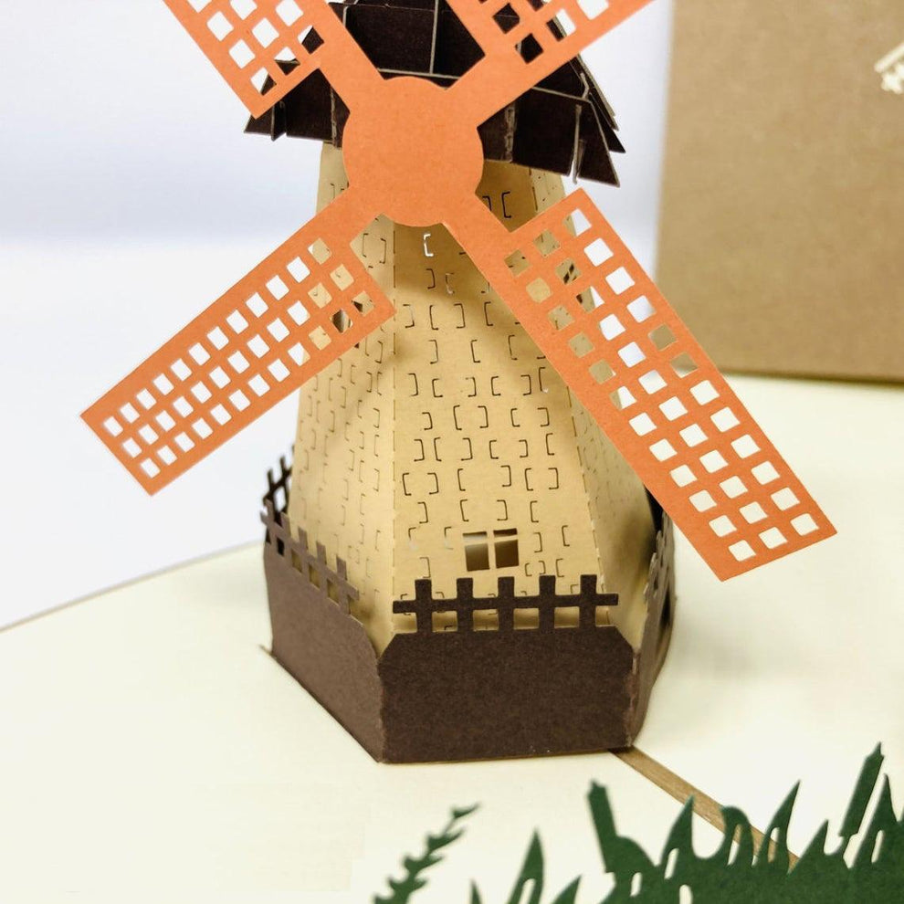 Dutch Windmill In Field 3D Handmade Pop Up Greetings Card ...
