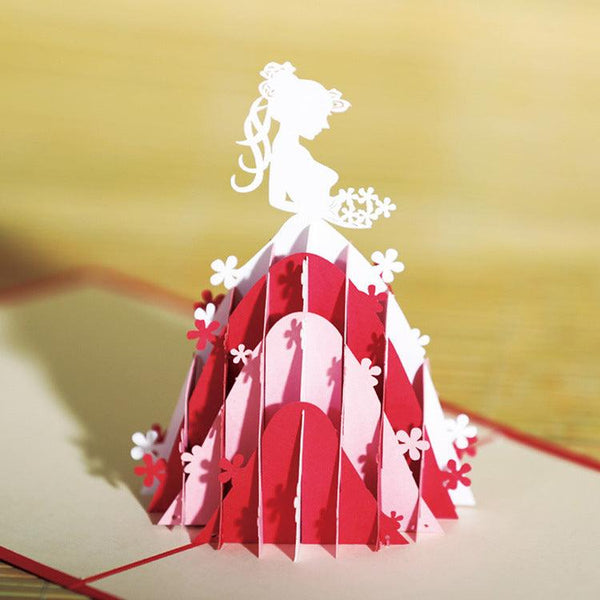 Handmade Wedding pop up card (Wedding Bride), 3D wedding card, Wedding ...