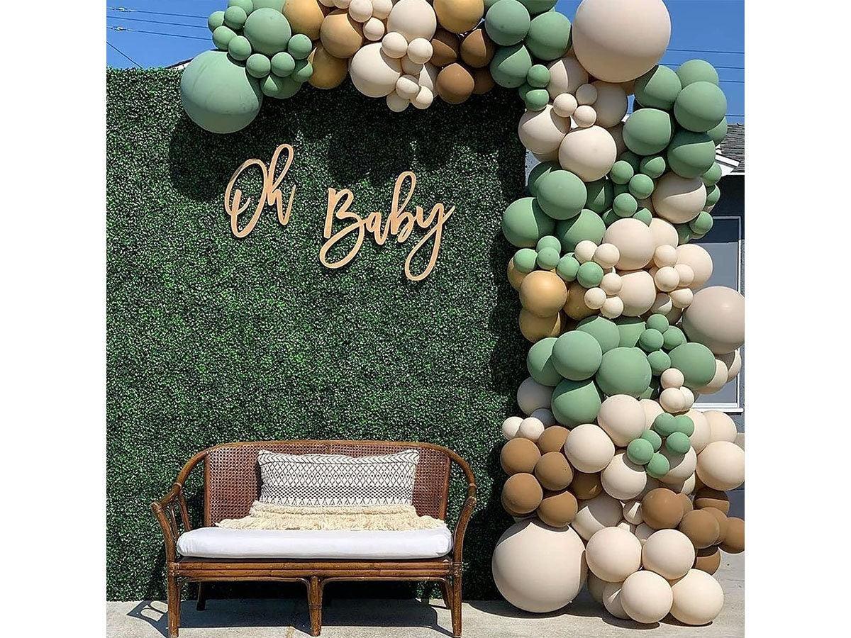 Sage green Balloon Garland Arch Kit 124 Pack DIY With Cocoa Apricot Go ...