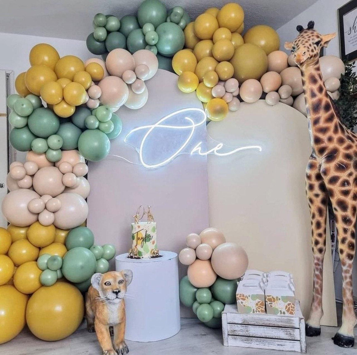 214pcs Jungle Balloons Arch kit Baby Shower, Birthday Parties, Double ...