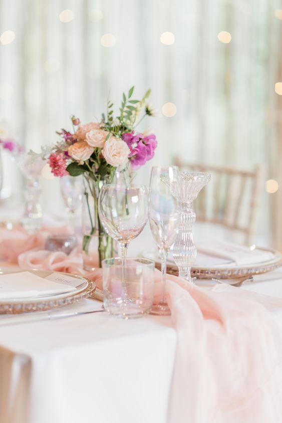 28x120 Inch Pink Sheer Table Runner Overlay Decorative Wrinkle Resista ...